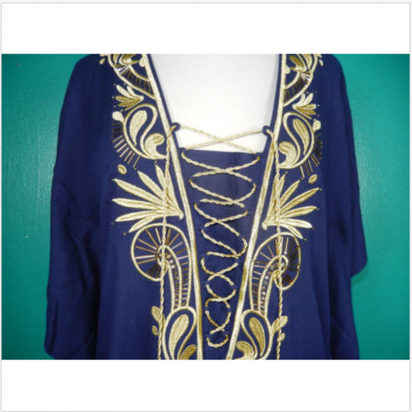 Lilly Pulitzer | Swim | Lilly Pulitzer True Navy Gold Chai Caftan Cover ...